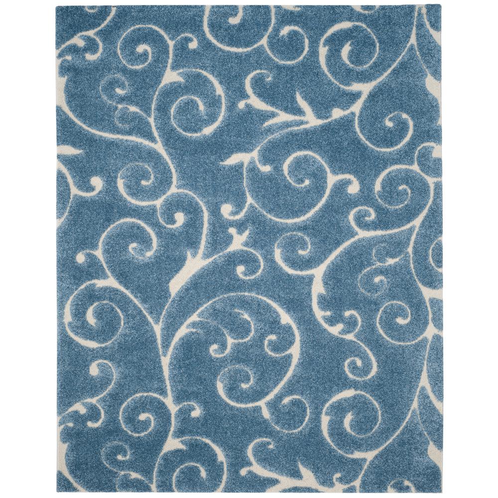 Safavieh Florida Shag Light Blue/Cream 8 ft. x 10 ft. Area Rug-SG455 ...