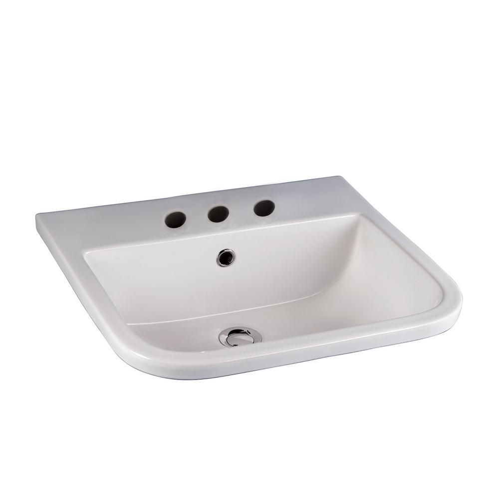 Barclay Products Series 600 Drop-In Bathroom Sink in White-4-188WH ...