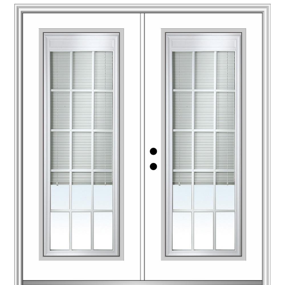 MMI Door 64 in. x 80 in. Internal Blinds and Grilles Right-Hand Inswing ...