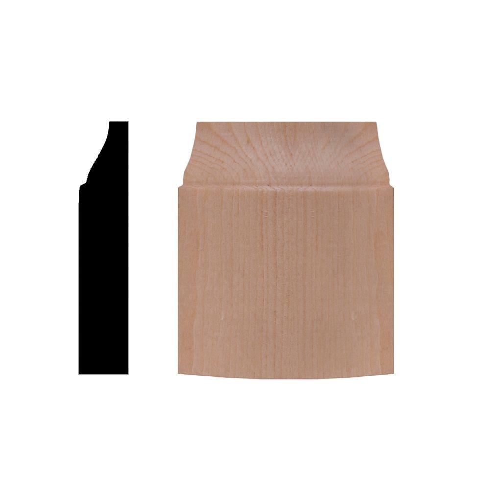 LWM634 1/2 in. x 2-1/2 in. x 2-1/2 in. Pine Wood Radius Outside Corner ...