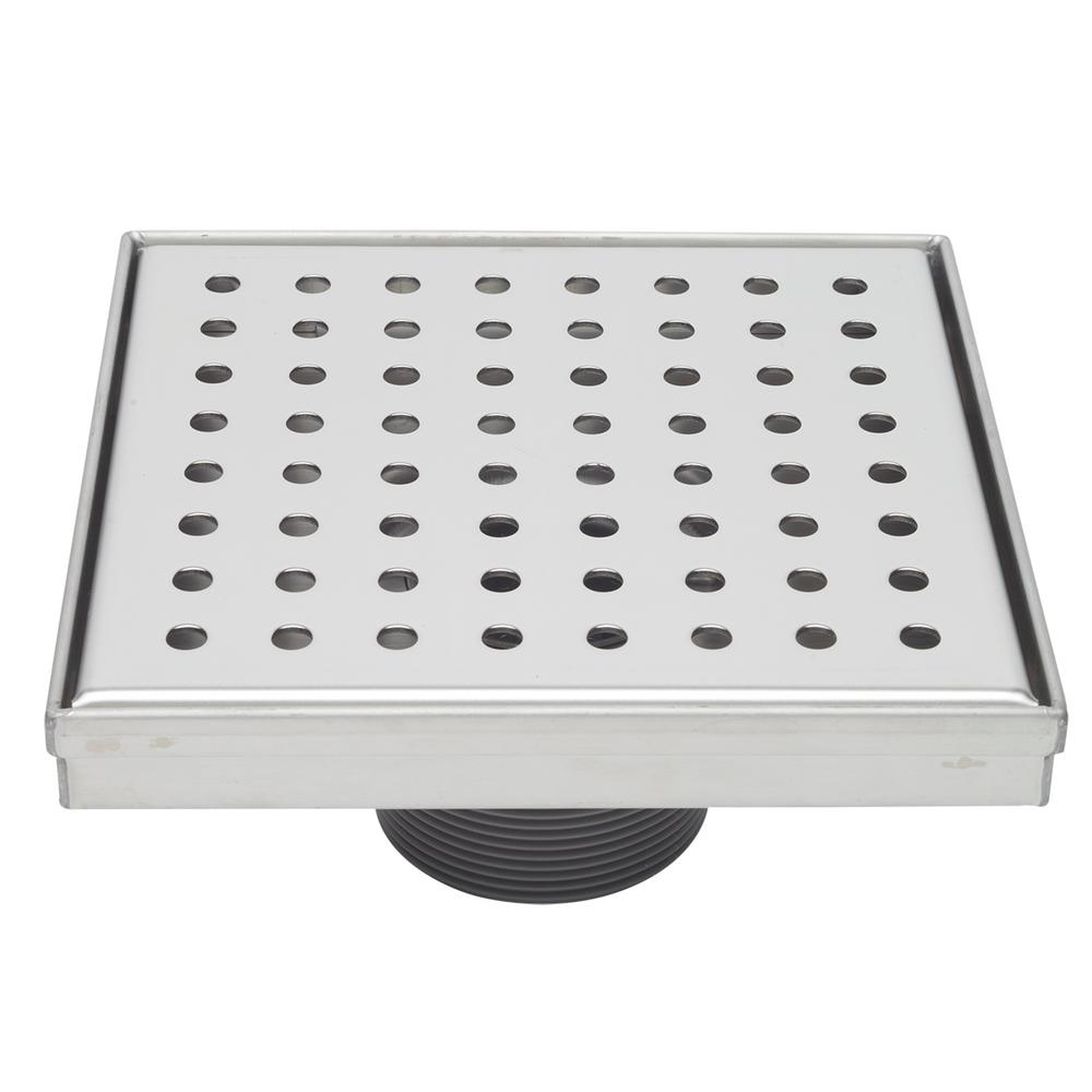 BK PRODUCTS Zero Pattern 4 in. Square Drain Brushed Nickel-133-018AS03 ...