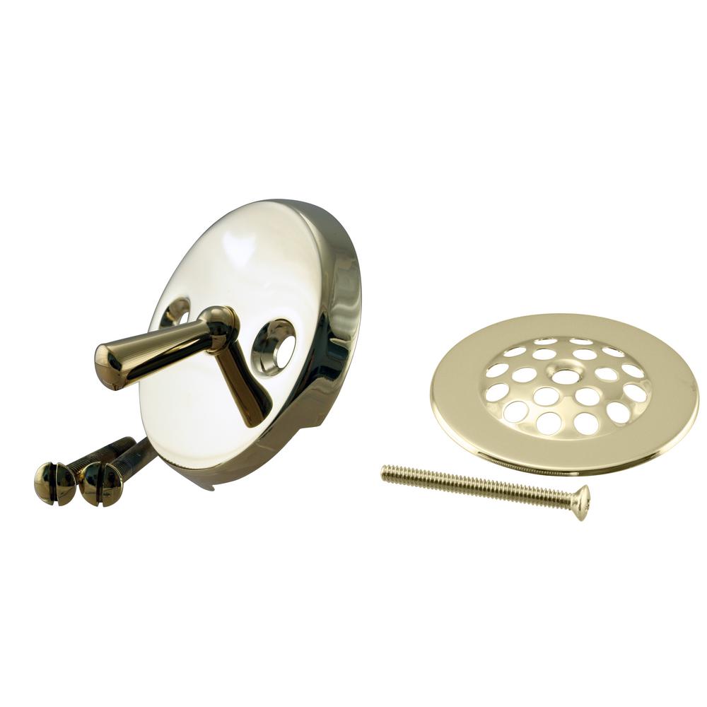 Westbrass Trip Lever Overflow Faceplate with Beehive Drain Cover and ...