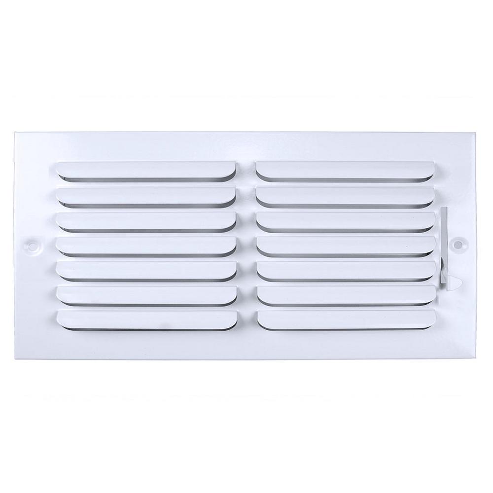 Venti Air 12 in W x 6 in H Steel for Ceiling or Sidewall White 1-Way ...