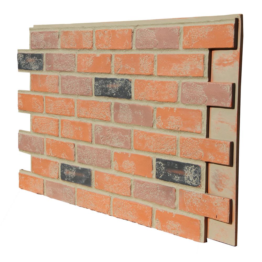 TRITAN BP Faux Brick 43.5 in. x 23.75 in. Polyurethane Interlocking ...
