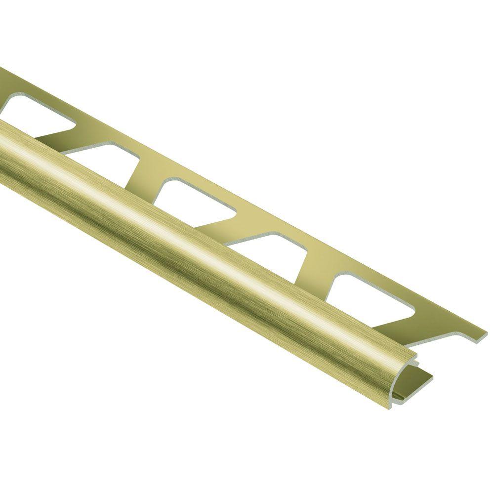 Schluter Reno-T Satin Brass Anodized Aluminum 17/32 in. x 8 ft. 2-1/2 ...