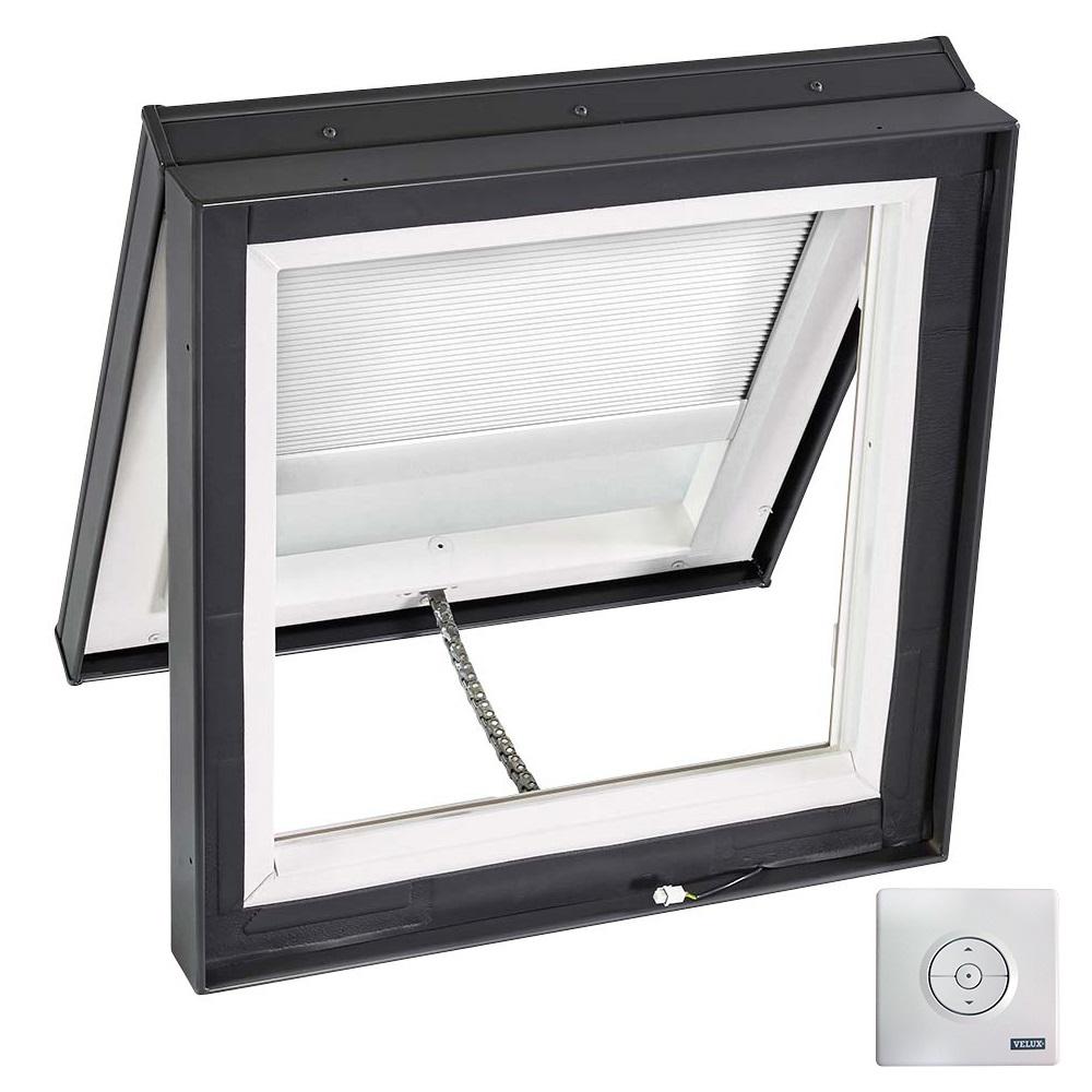 VELUX 22-1/2 in. x 22-1/2 in. Solar Powered Venting Curb-Mount Skylight ...