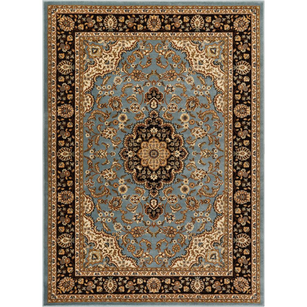 Well Woven Barclay Medallion Kashan Light Blue 9 ft. x 13 ft ...