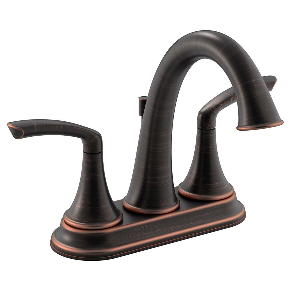 Symmons Elm 4 in. Centerset 2-Handle Bathroom Faucet with Drain ...