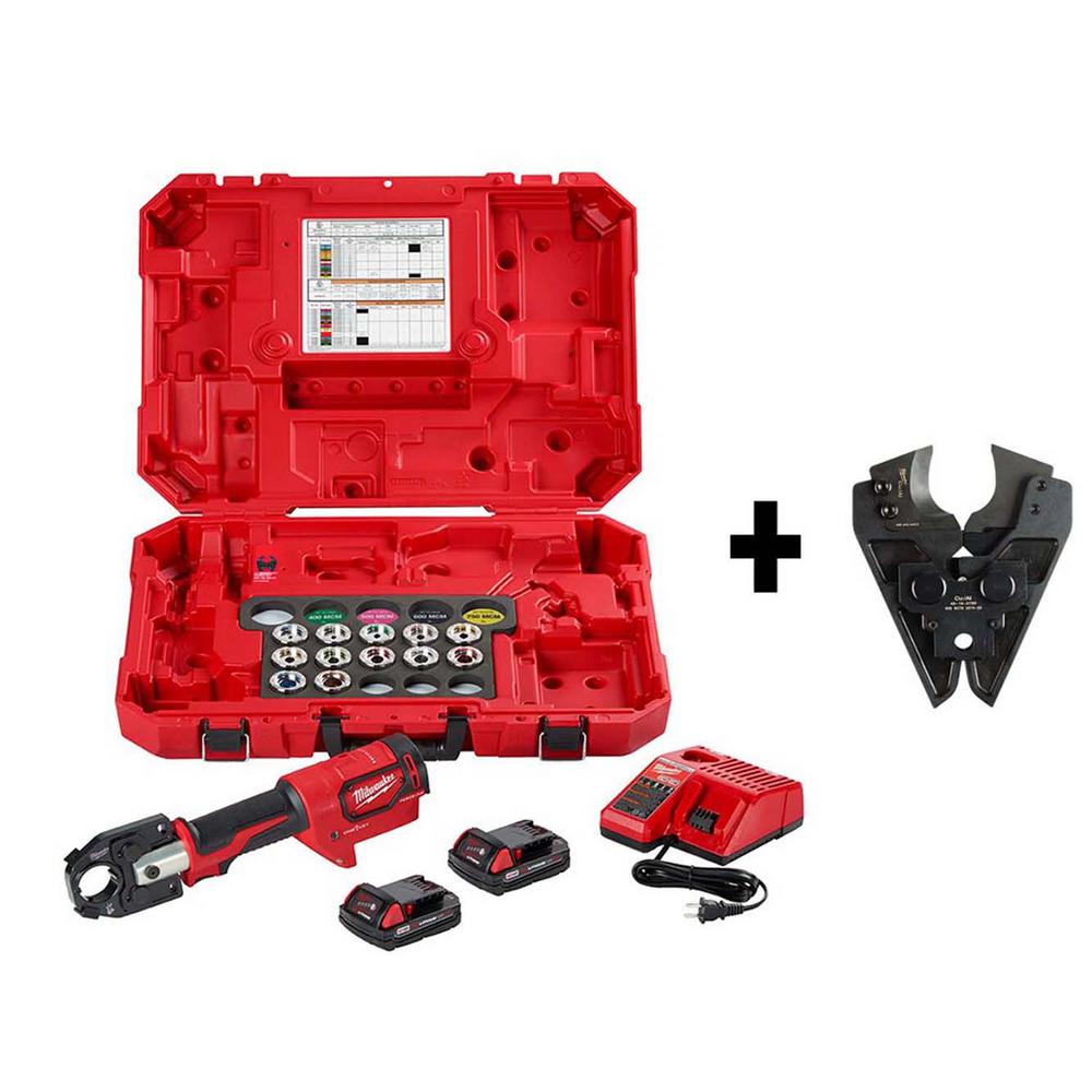 Milwaukee M18 18-Volt Lithium-Ion Cordless FORCE LOGIC 600 MCM Crimper ...
