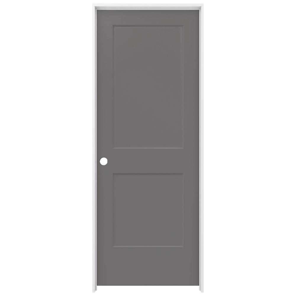 JELD-WEN 30 in. x 80 in. Monroe Weathered Stone Right-Hand Smooth Solid ...