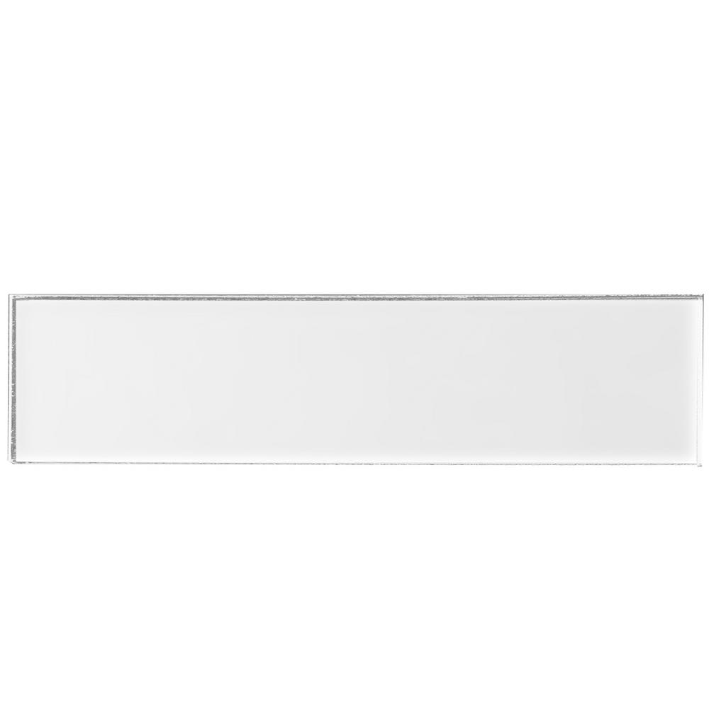 Abolos White Handmade Metallic Subway Rectangle 2 X 8 Matte Straight