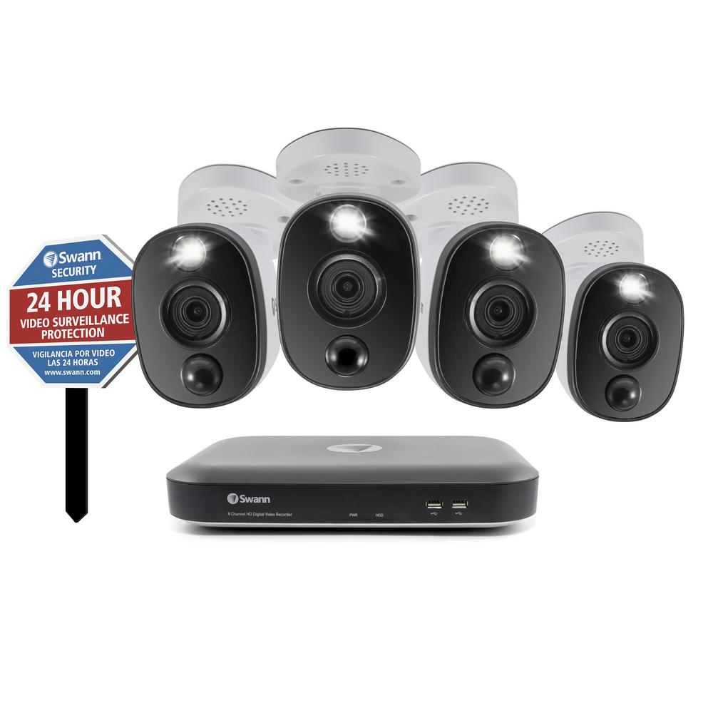 Swann 8-Channel 4K UHD 2TB DVR Security Camera System with 4 Motion ...