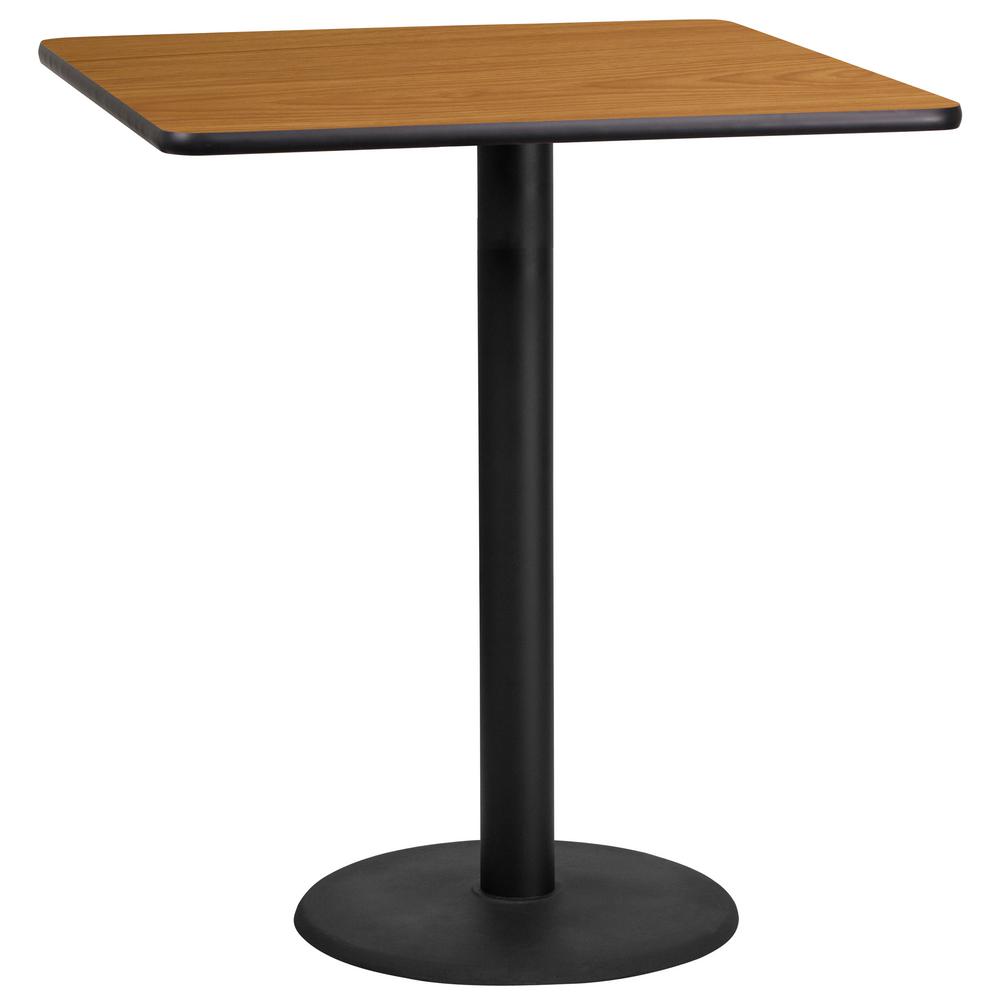 Flash Furniture 42 in. Round Black and Natural Laminate Table Top with ...