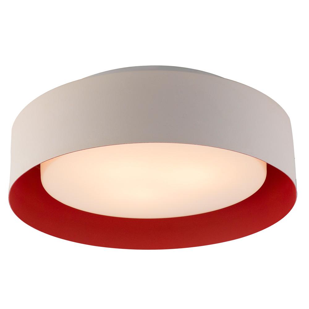 Bromi Design Lynch White and Red Flush Mount B4101 - The Home Depot