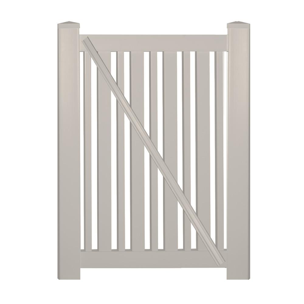 Weatherables Captiva 4 ft. x 5 ft. Tan Vinyl Pool Fence Gate-STPO-3 ...