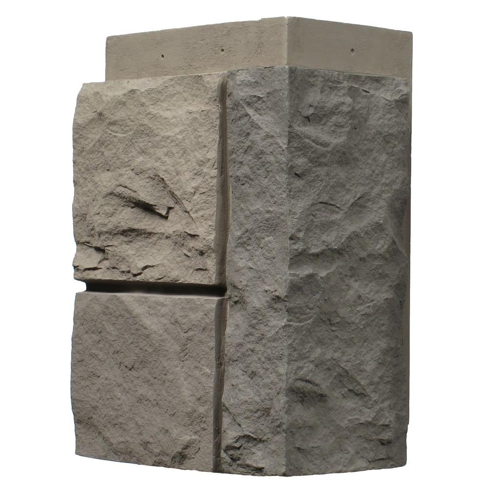 NextStone Random Rock Tri Gray 11 in. x 7 in. Faux Stone Siding Corner ...