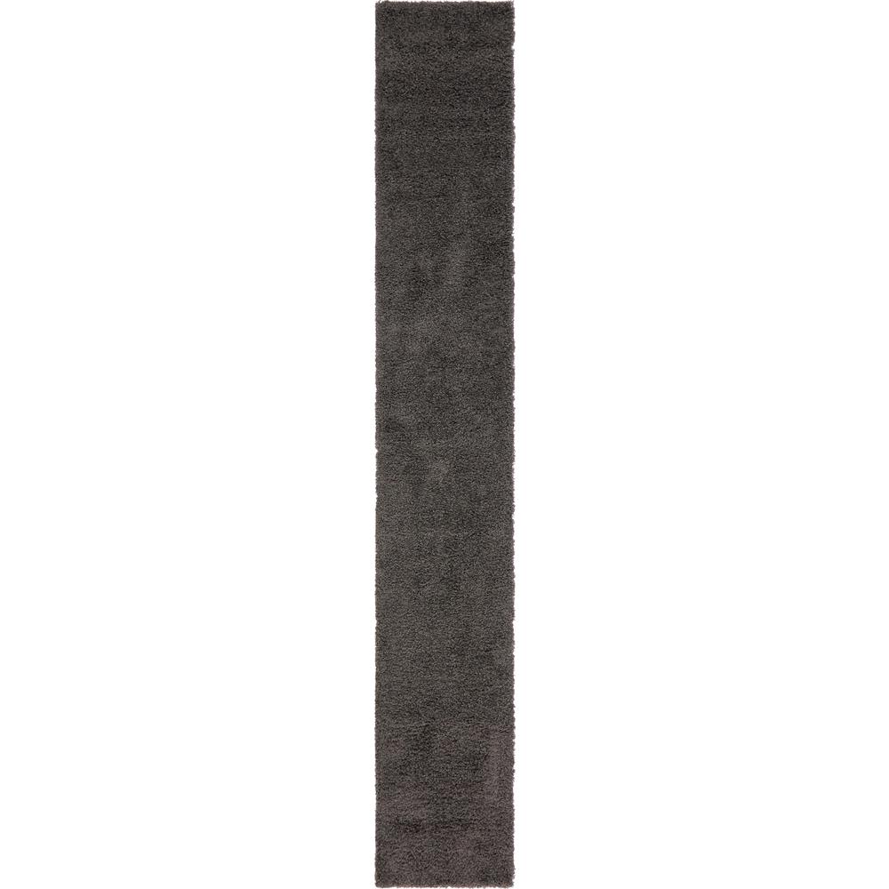 Unique Loom Solid Shag Graphite Gray 16 ft. Runner Rug-3140757 - The ...