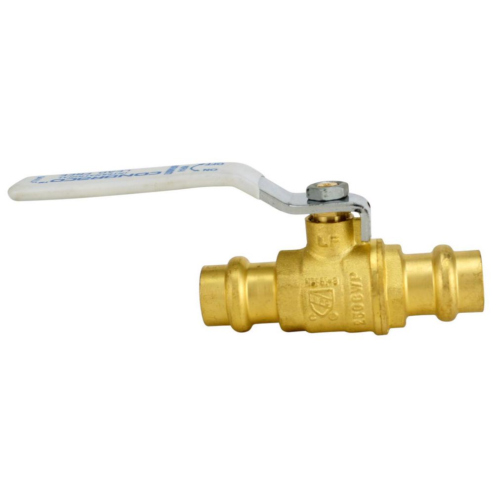 Apollo 1/2 in. Brass Press x Press Full Port Ball Valve-94VLF10301A ...