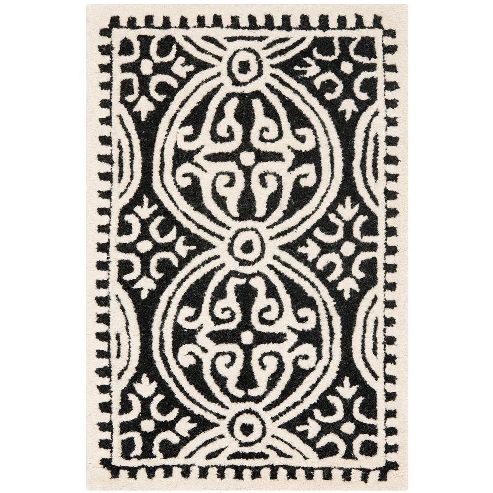 Safavieh Cambridge Black/Ivory 3 ft. x 5 ft. Area Rug-CAM123E-3 - The ...