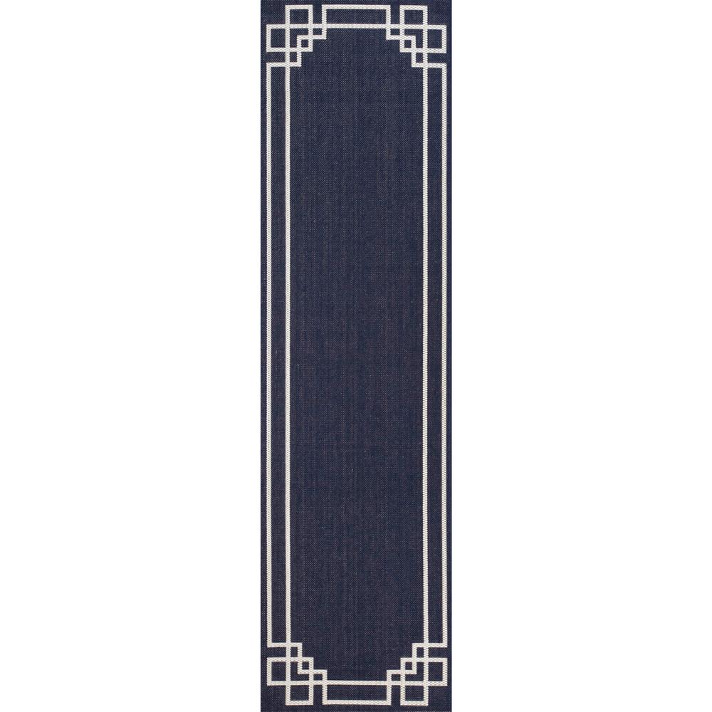 BALTA Lyra Dark Blue 2 ft. x 7 ft. Indoor/Outdoor Runner Rug 3003435 ...