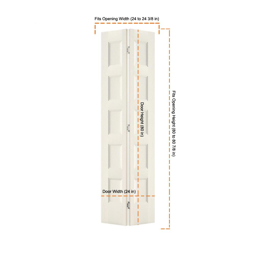 JELD-WEN 24 in. x 80 in. Conmore White Paint Smooth Hollow Core Molded ...