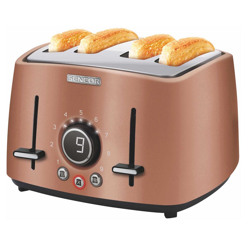 Sencor 4-Slice Beige Toaster with Rack-STS6076GD - The Home Depot