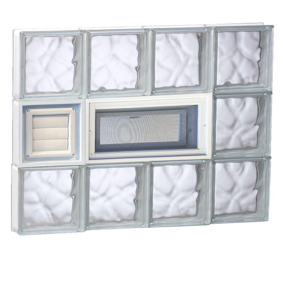 Clearly Secure 31 in. x 23.25 in. x 3.125 in. Frameless Wave Pattern ...