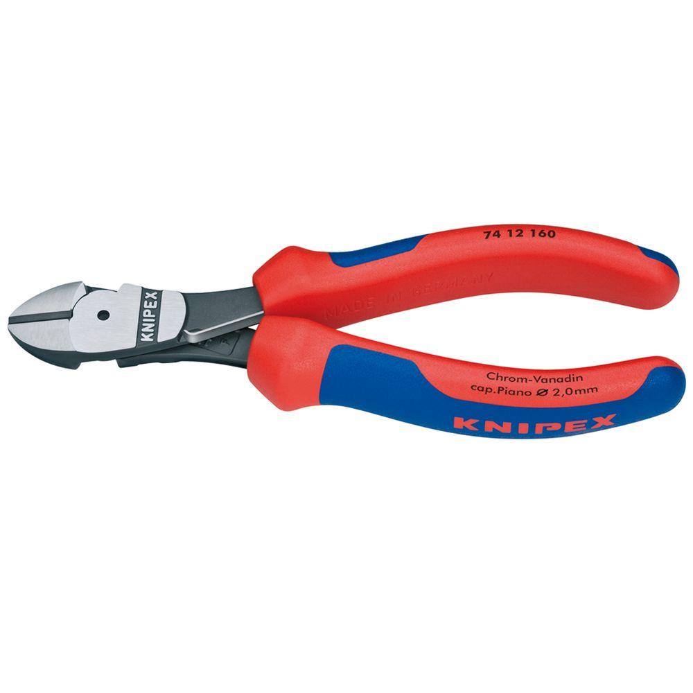KNIPEX 6-1/4 in. High Leverage Diagonal Cutters with Comfort Grip-74 12 ...