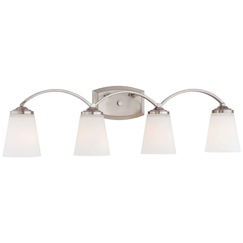 Hampton Bay 4-Light Brushed Nickel Bath Light-HB2077-35 - The Home Depot Hampton Bay 4-Light Brushed Nickel Bath Light-HB2077-35 - The Home Depot
