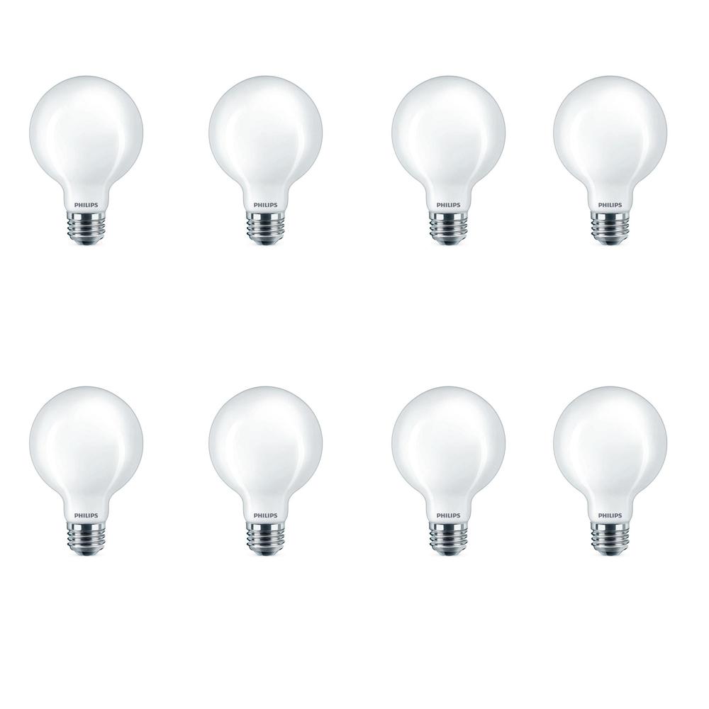 Philips 40-Watt Equivalent G25 Dimmable LED Globe Light Bulb Frosted ...