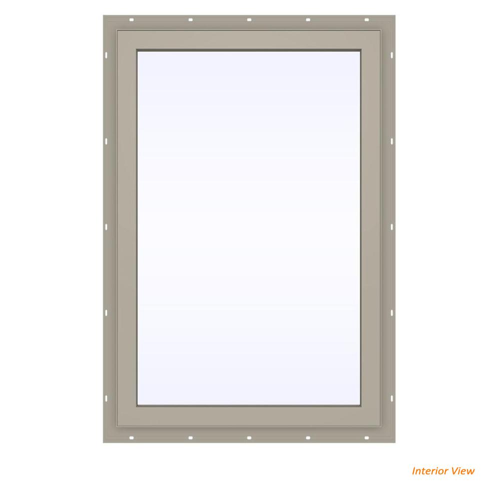 JELD-WEN 23.5 in. x 35.5 in. V-2500 Series Desert Sand Vinyl Picture ...