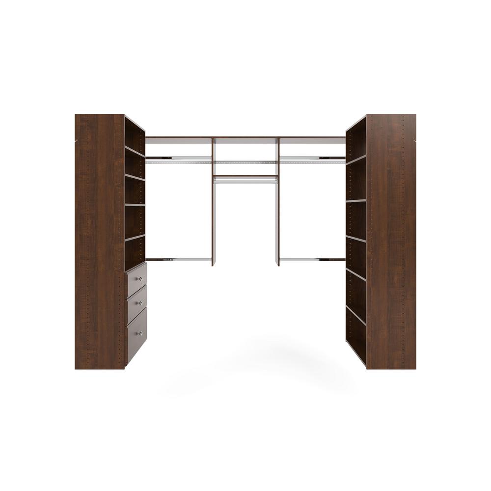 Closet Evolution 60 in. W - 96 in. W Rustic Grey U-Shaped Wood Closet ...