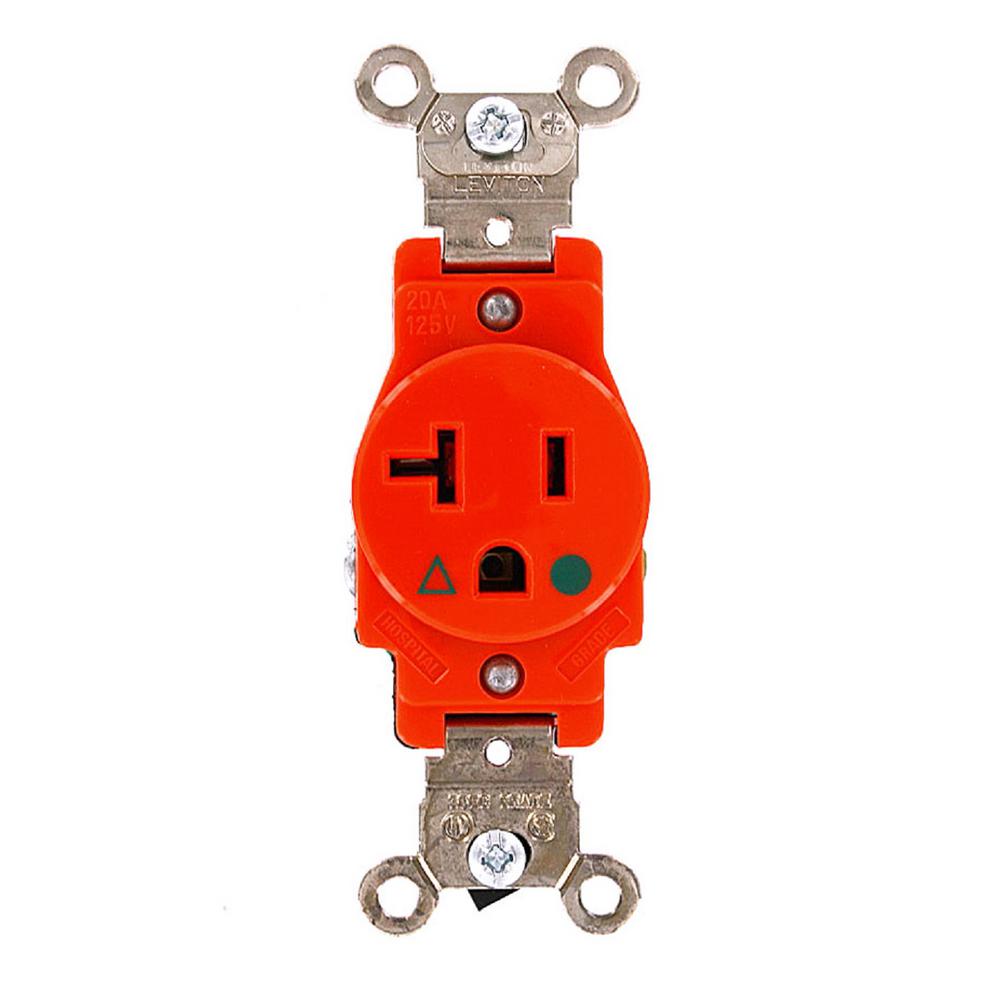 Leviton 20 Amp Industrial Grade Heavy Duty Isolated Ground Single ...
