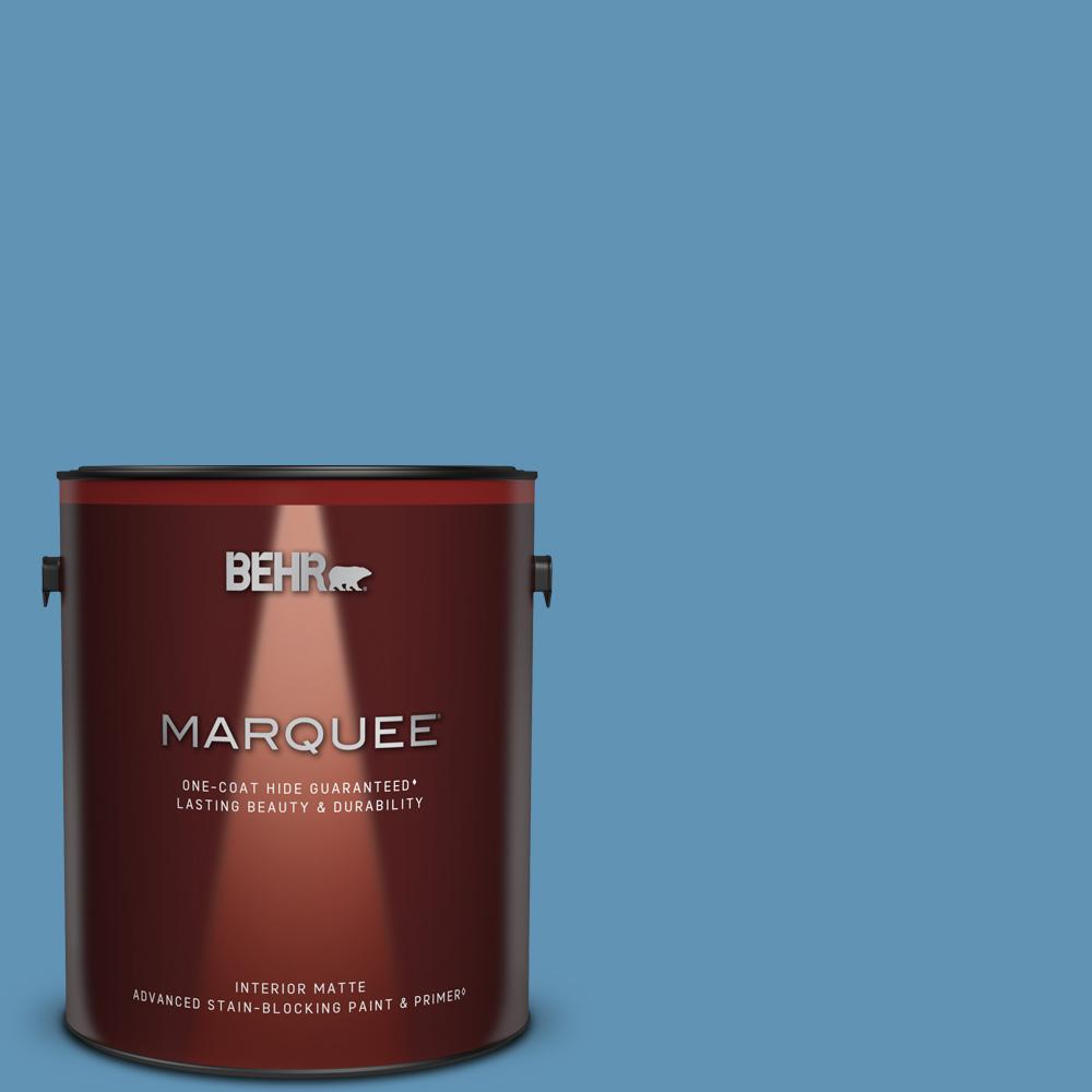 BEHR MARQUEE 1 gal. #MQ5-56 Empire Blue One-Coat Hide Matte Interior ...