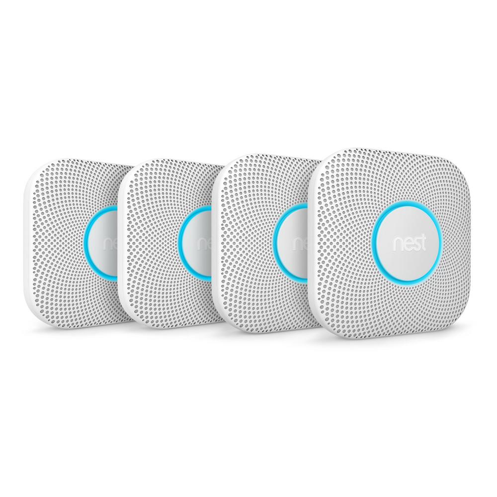 Google Nest Protect Battery Smoke And Carbon Monoxide Detector 4 Pack 