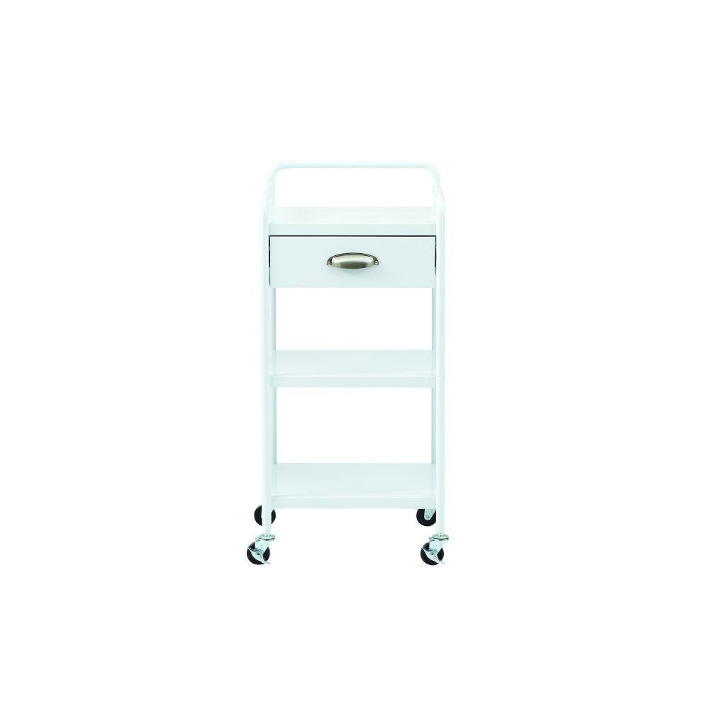Home Decorators Collection Steel 1-Drawer Cart in Glossy White ...