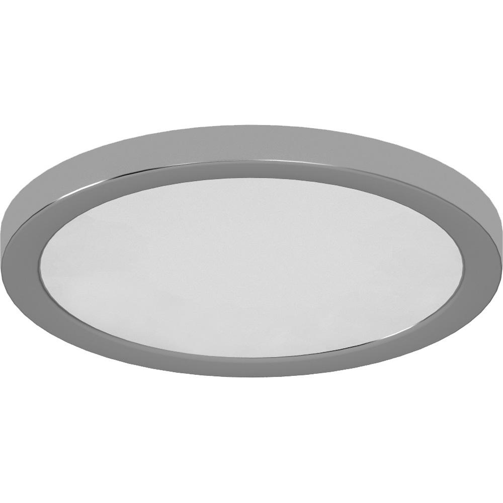 Volume Lighting 12 in. 1-Light Brushed Nickel LED Indoor Disc/Circle ...