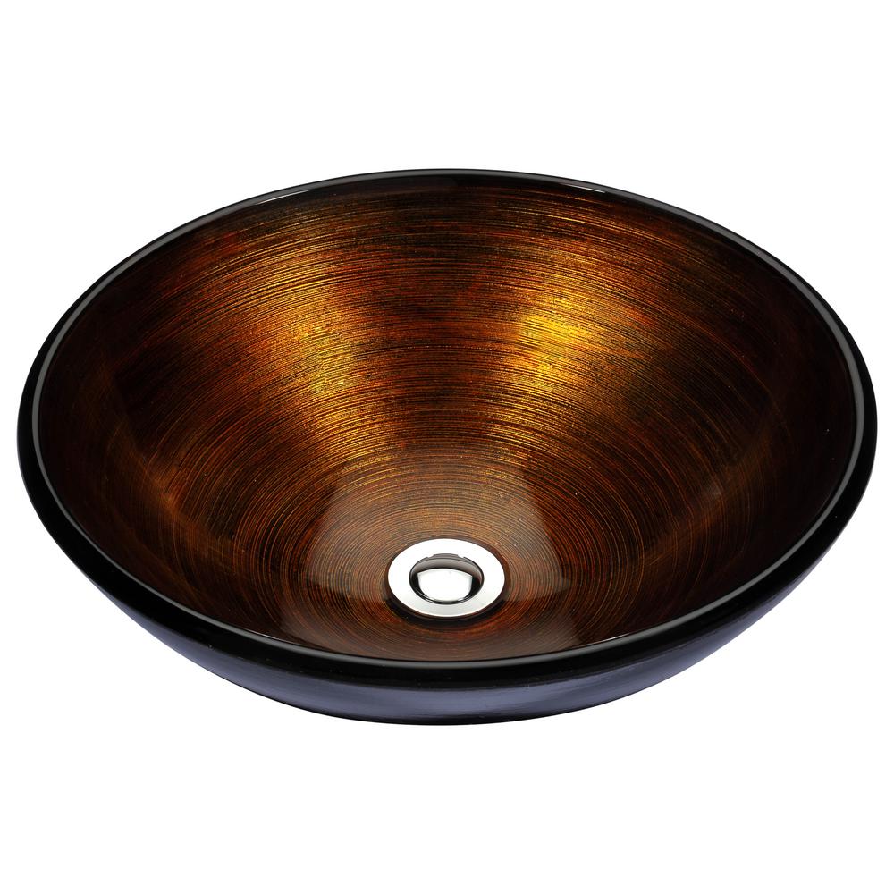 ANZZI Stellar Series Deco-Glass Vessel Sink in Amber Storm-LS-AZ170 ...