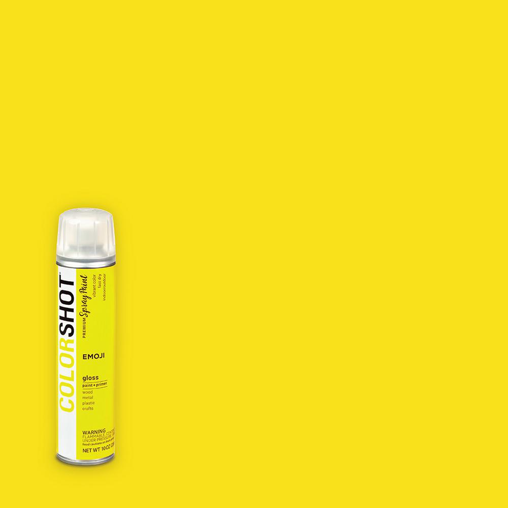 COLORSHOT 10 oz. Gloss Emoji Yellow General Purpose Aerosol Spray Paint ...