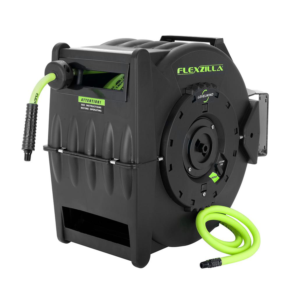 Flexzilla 3 8 In X 75 Ft Retractable Air Hose Reel With Levelwind