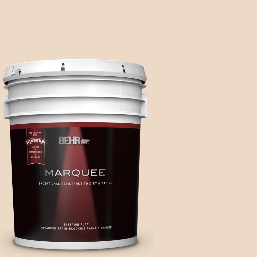 BEHR MARQUEE 5 gal. #YL-W06 Navajo White Flat Exterior Paint and Primer ... BEHR MARQUEE 5 gal. #YL-W06 Navajo White Flat Exterior Paint and Primer ...
