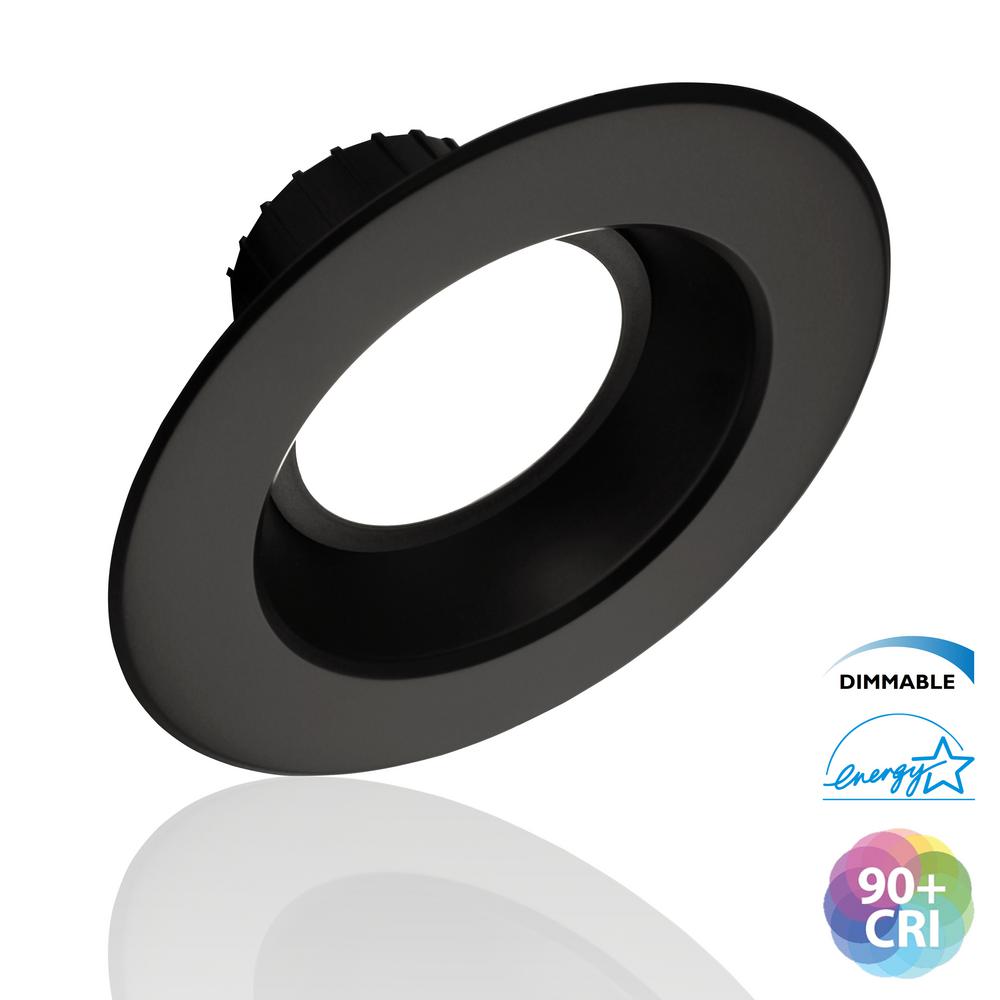 NICOR D-Series 6 in. Black 800 Lumen Integrated LED Recessed Trim Kit ...