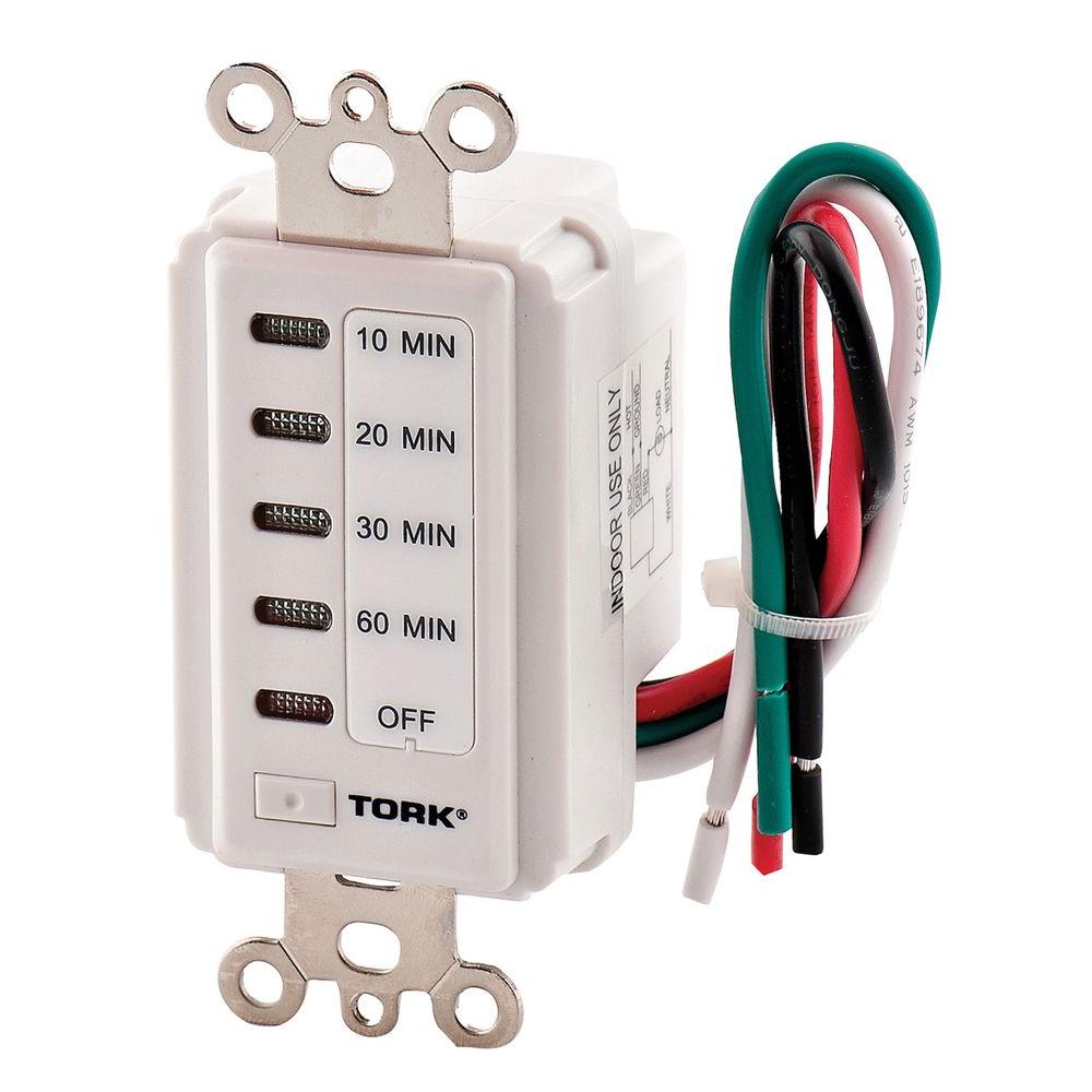 TORK 120-Volt 10, 20, 30, 60-Minute Electronic Auto Off In-Wall Timer ...