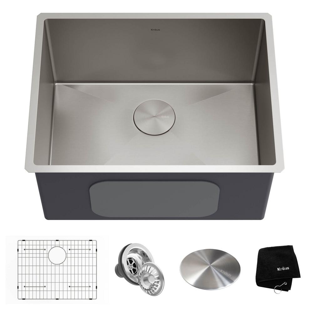 KRAUS Standart PRO 24 in. 16-Gauge Undermount Single Bowl Stainless ...
