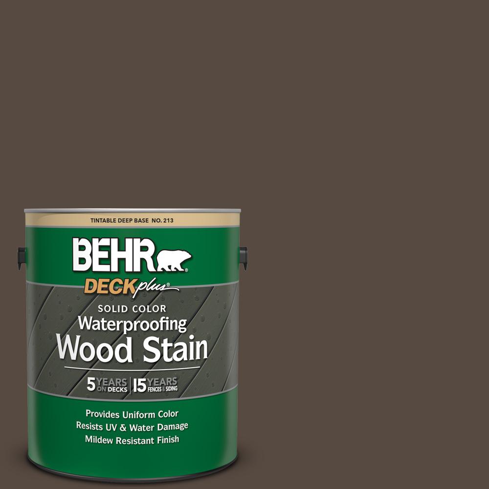 BEHR DECKplus 1 gal. #PPU5-19 Dark Truffle Solid Color Waterproofing ...