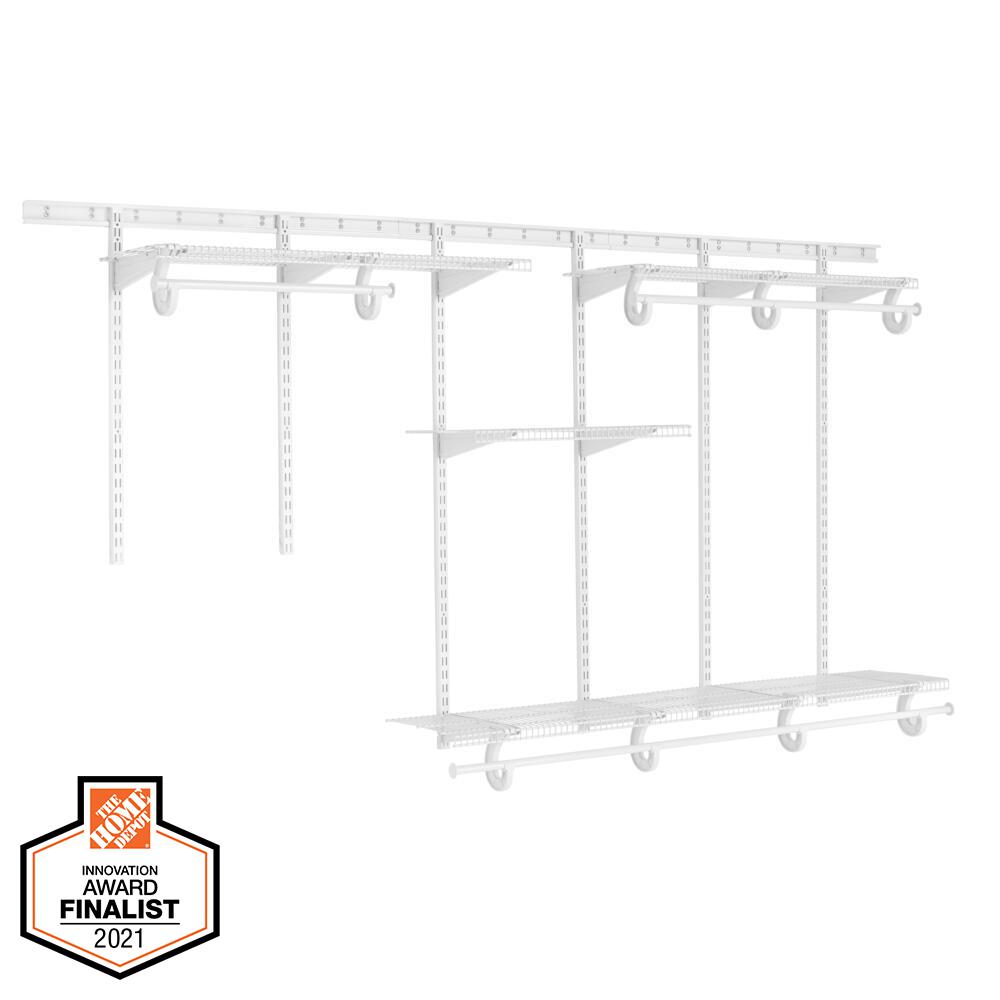 Everbilt 5 ft. - 8 ft. Heavy Duty Closet Organizer Kit, White