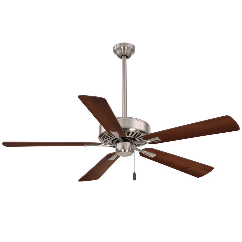 Minka-Aire Contractor Plus 52 in. Indoor Brushed Nickel with Medium ...