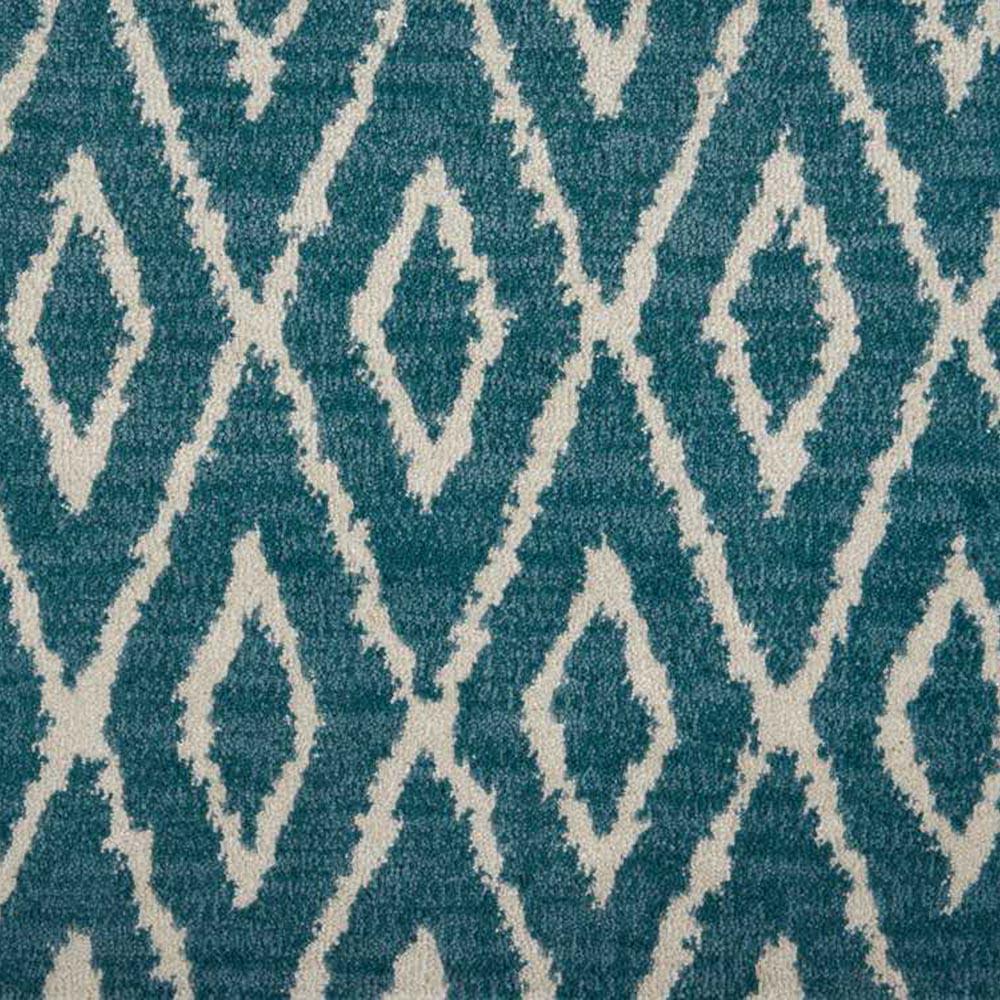 Natural Harmony Diamond Back - Color Teal Pattern 13 ft. 2 in. Carpet ...