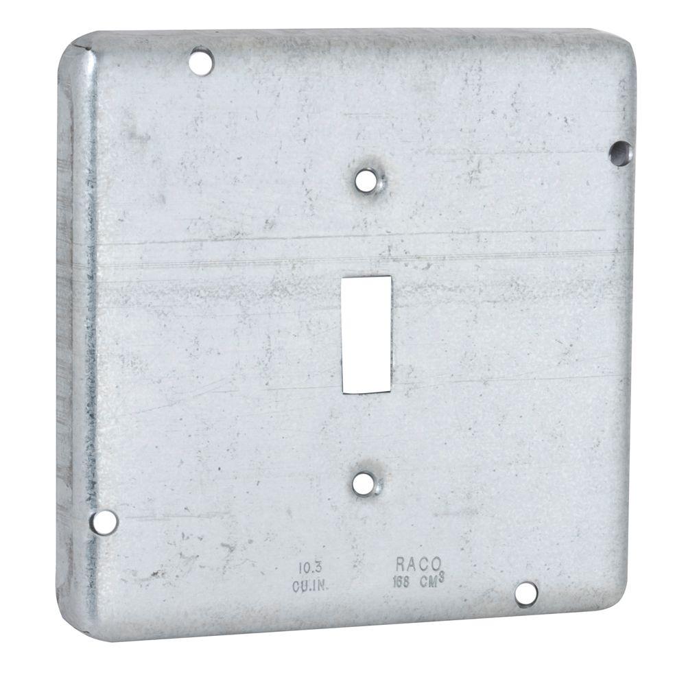 RACO 4 in. Square Exposed Work Cover for Single 30-50A Round Device (10 ...