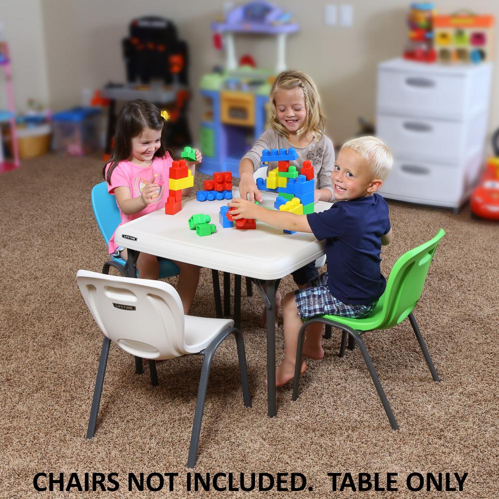 Lifetime Children's 24 in. W Square Almond Folding Table-80425 - The ...